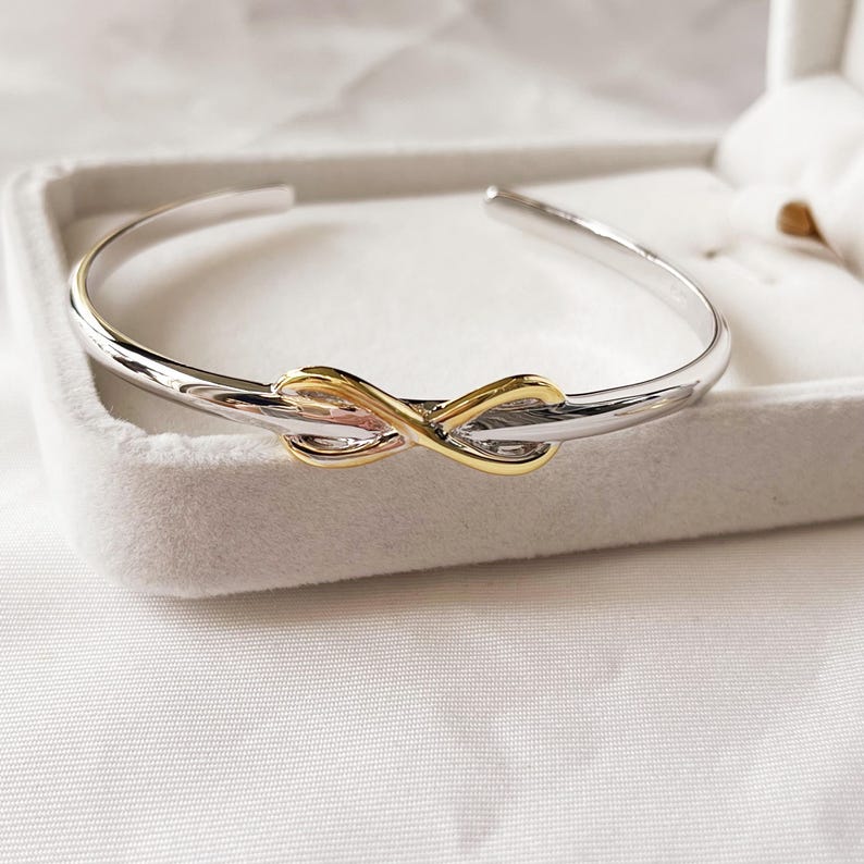 Best Friends Forever Two-tone Infinity Bangle,friendship Bracelet ...