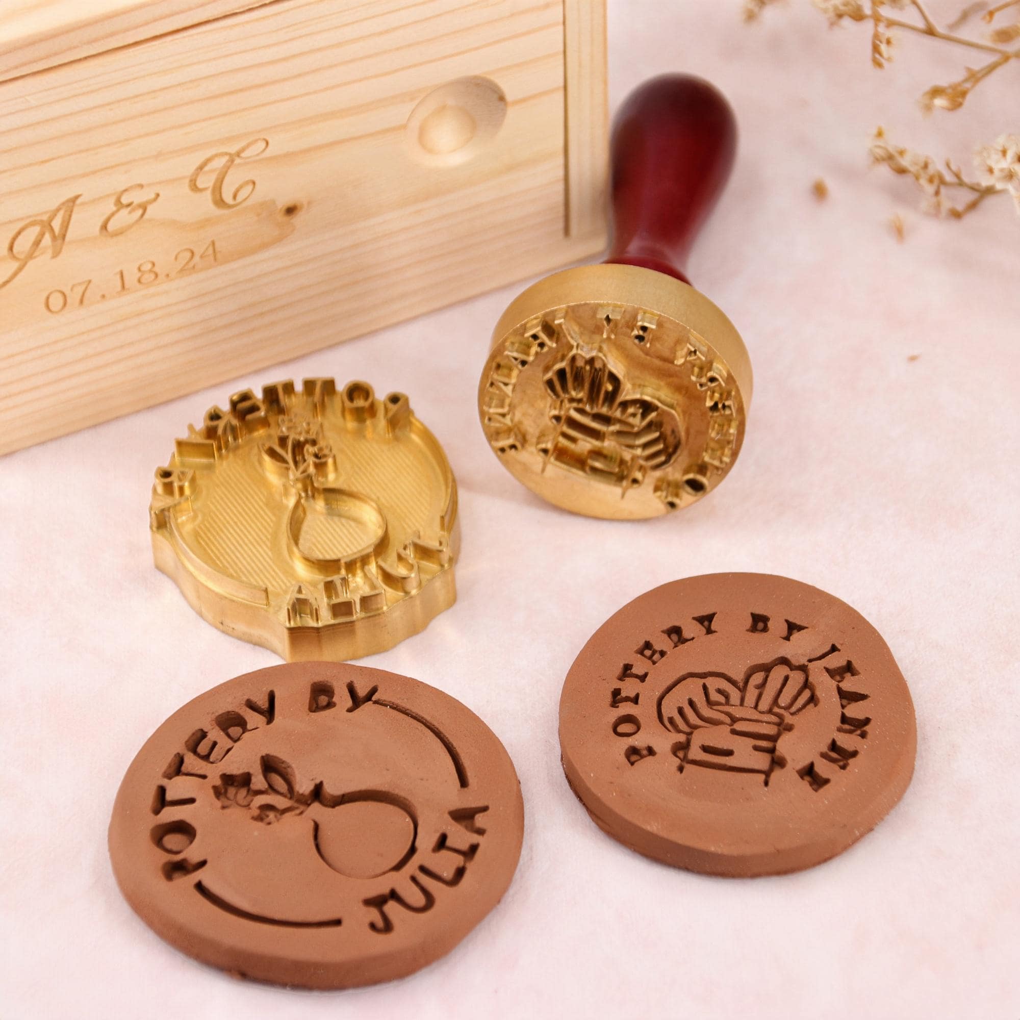 Custom Pottery Stamp With Name, Clay Signature Custom, Brass Stamp for ...