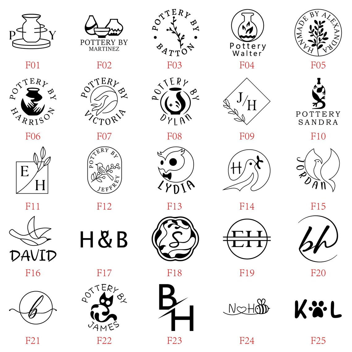 34 Designs for Stamp Customceramic Logo Stamppersonalized Pottery ...