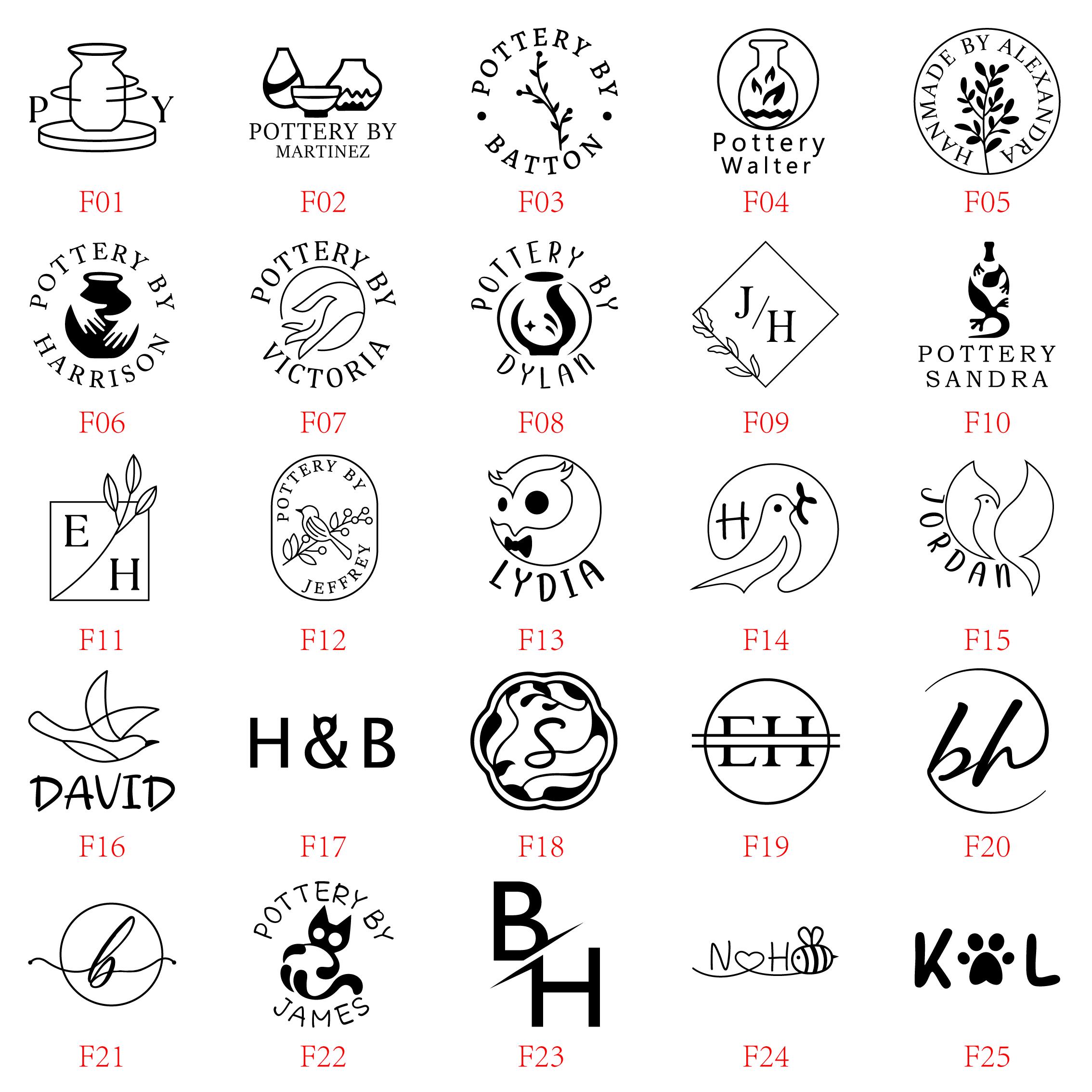 34 Designs for Stamp Customceramic Logo Stamppersonalized Pottery ...