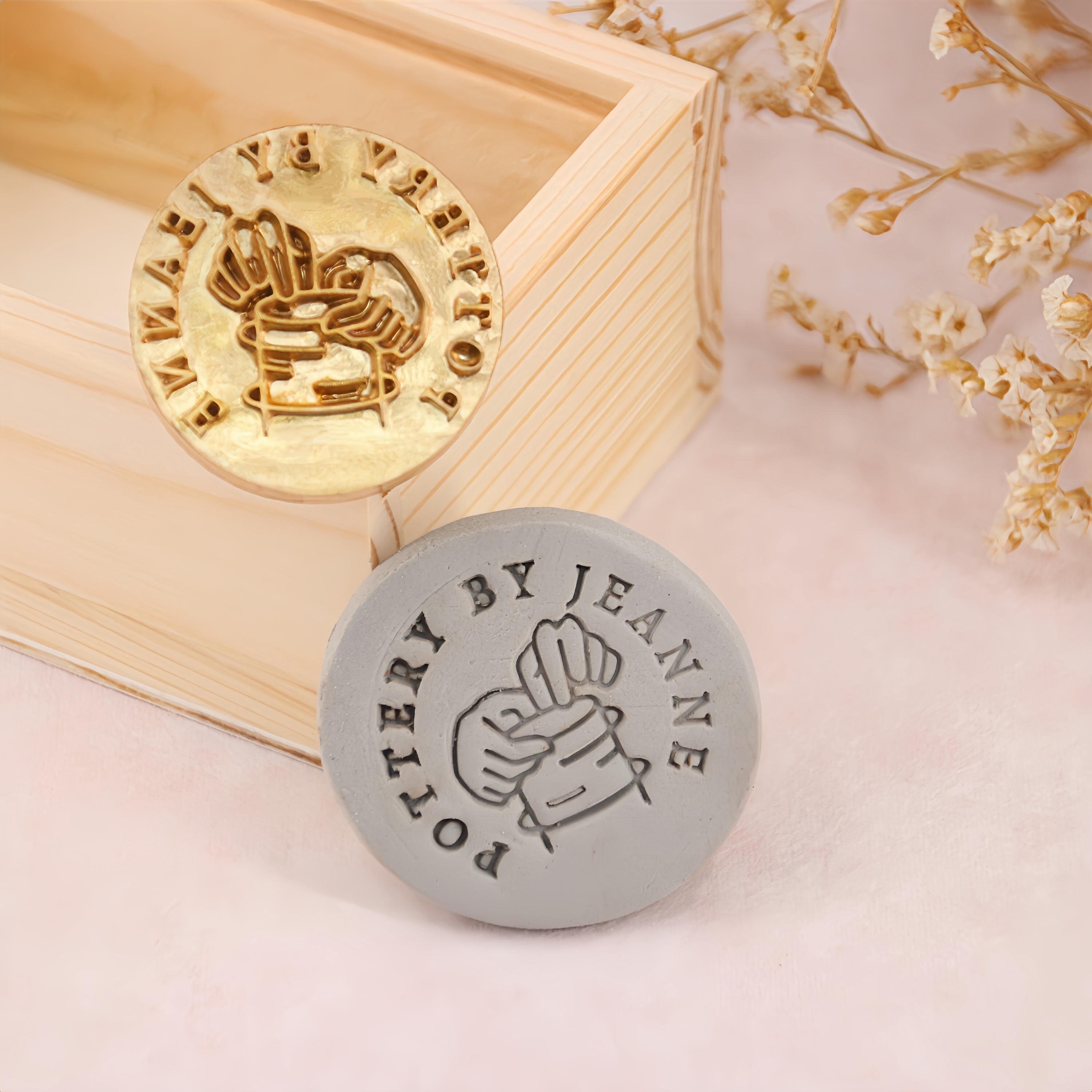 Custom Pottery Stamp With Name, Clay Signature Custom, Brass Stamp for ...