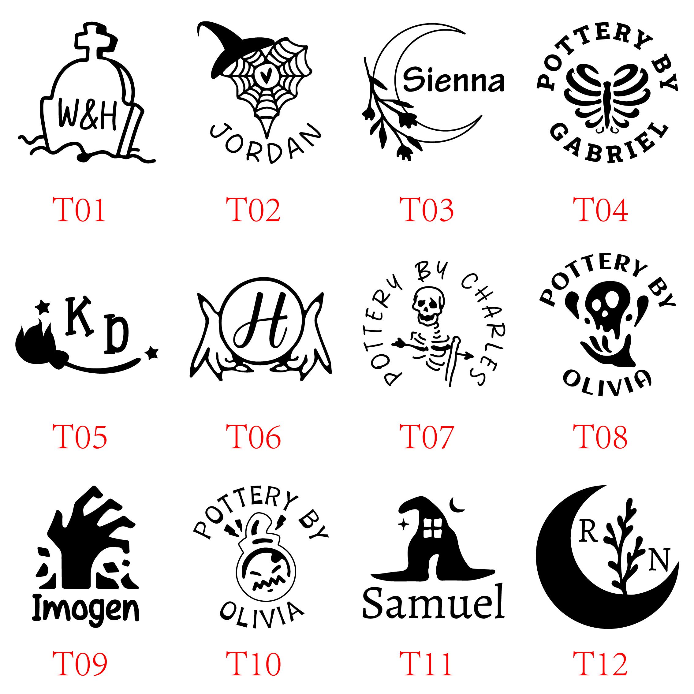 25 Designs for Stamp Custom, Ceramic Signature Stamp, Logo Stamp for ...