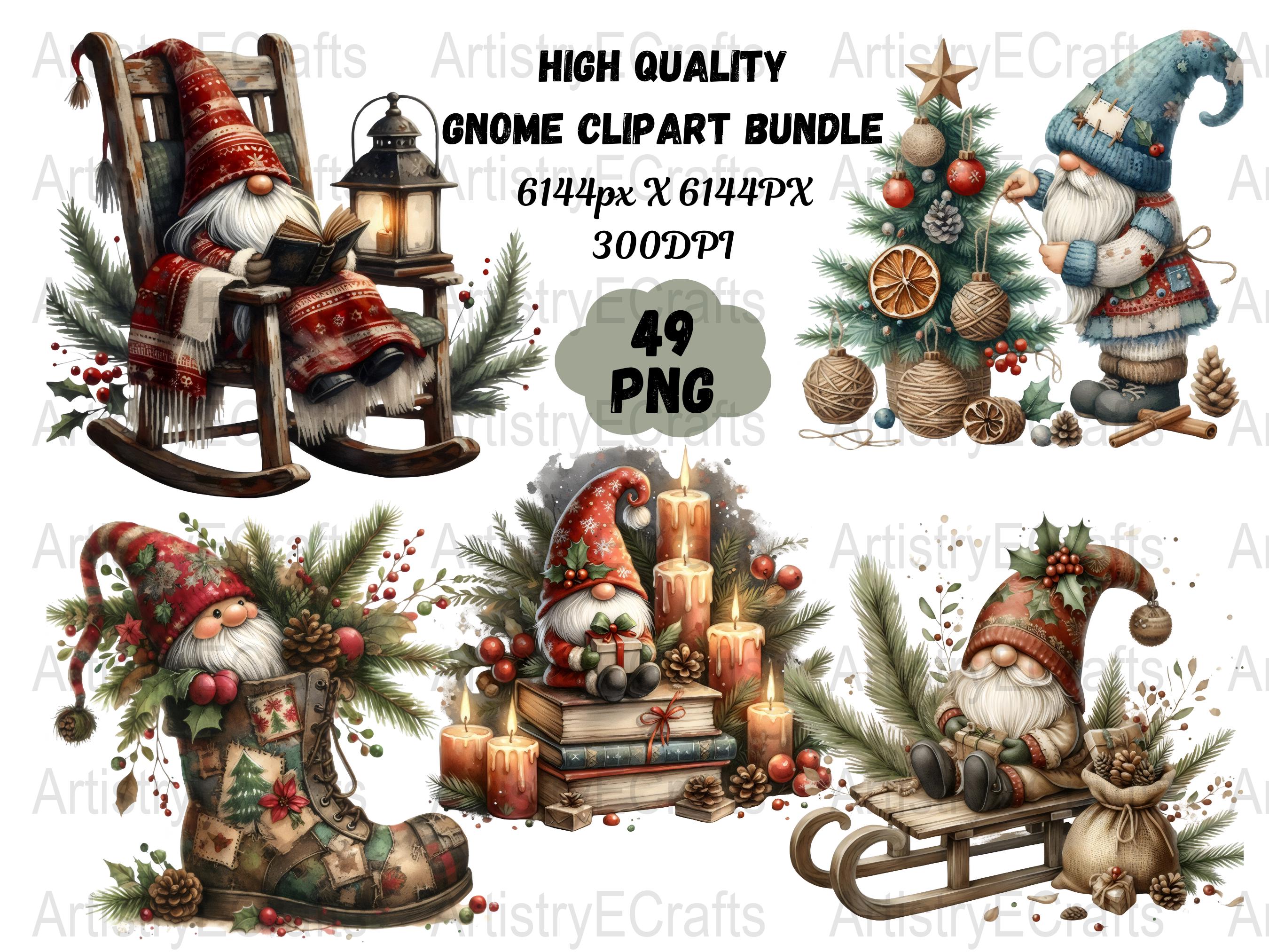 49 Gnome Clipart Bundle, High Quality Christmas Gnome Clipart, PNG Pack ...