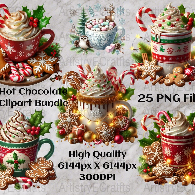 Hot Cocoa Clipart - Etsy