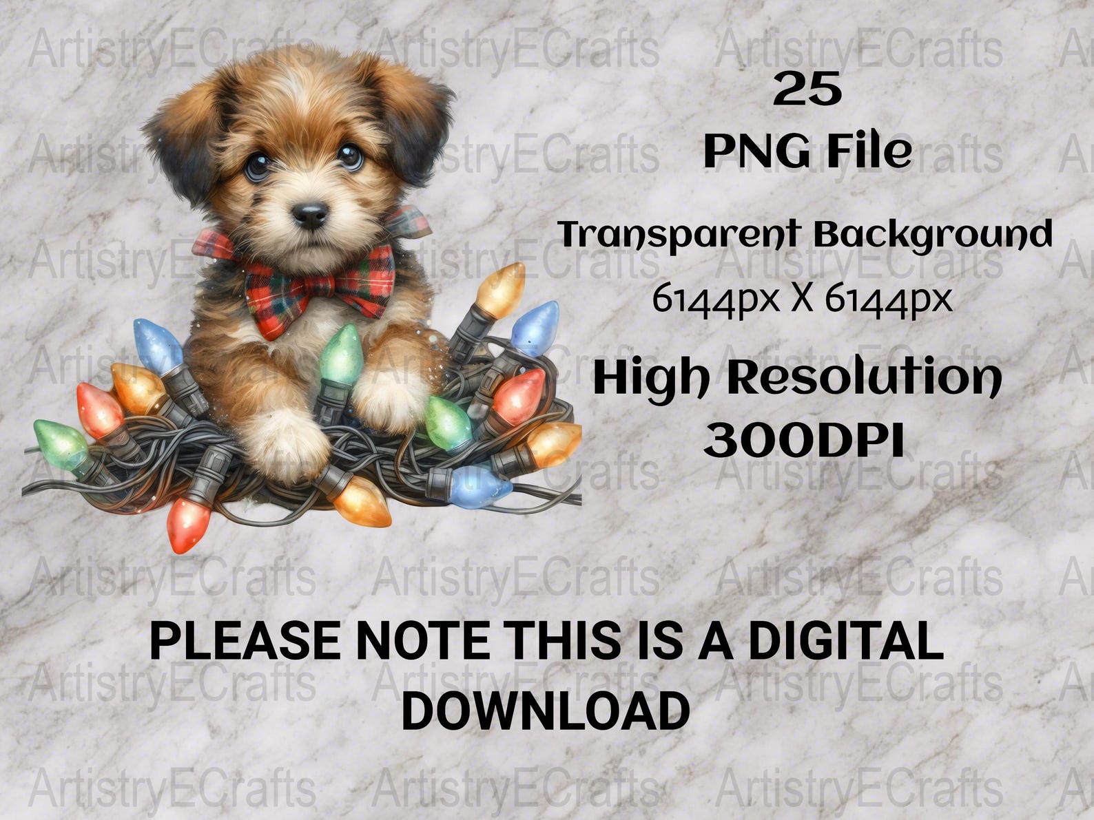 25 Christmas Puppy Clipart Bundle, Cute Holiday Dog PNG, Festive ...