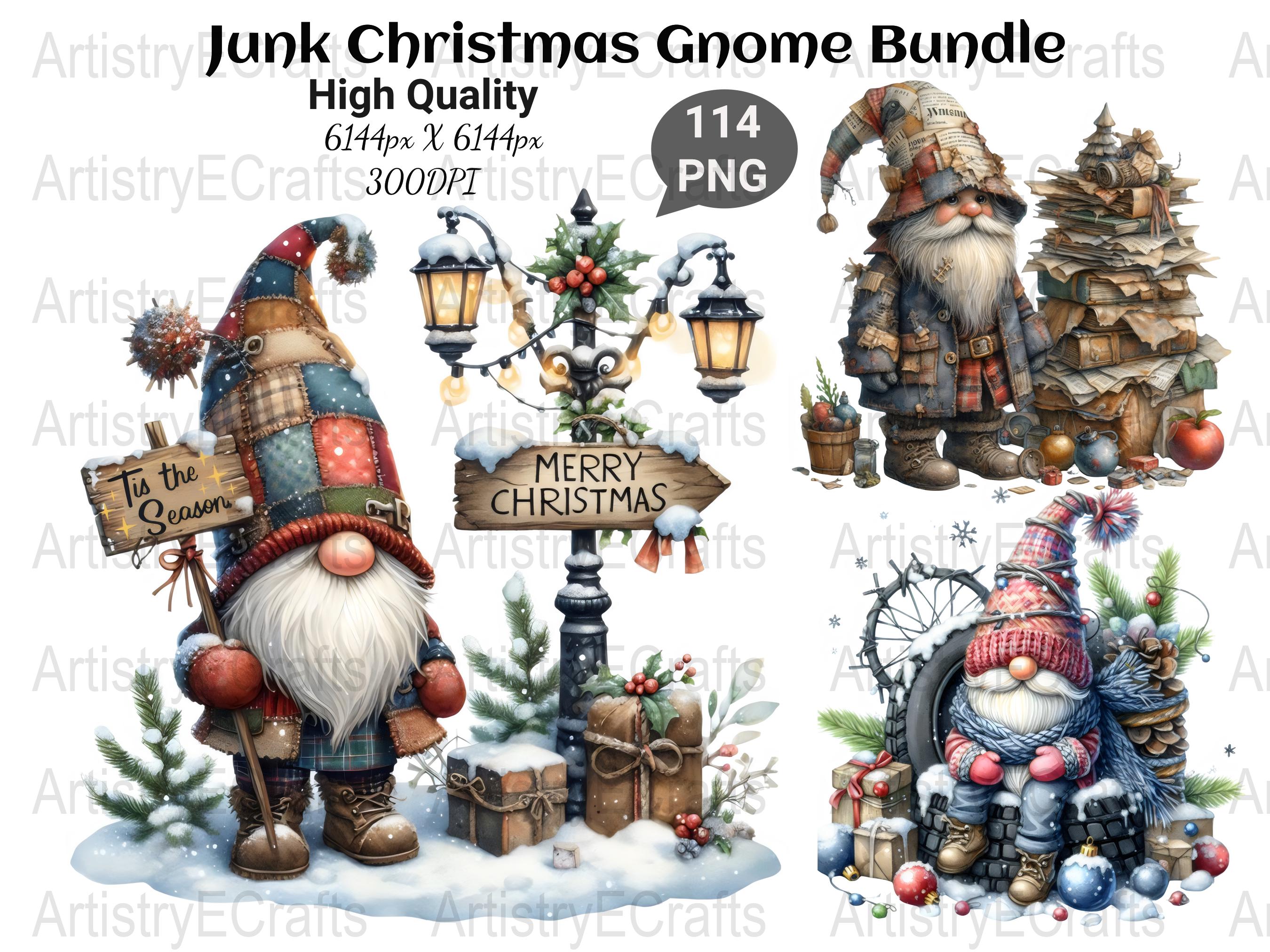 Christmas Gnomes Clipart Bundle, Junk Holiday Gnomes Digital Download ...