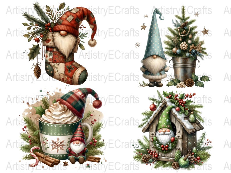 49 Gnome Clipart Bundle, High Quality Christmas Gnome Clipart, PNG Pack ...