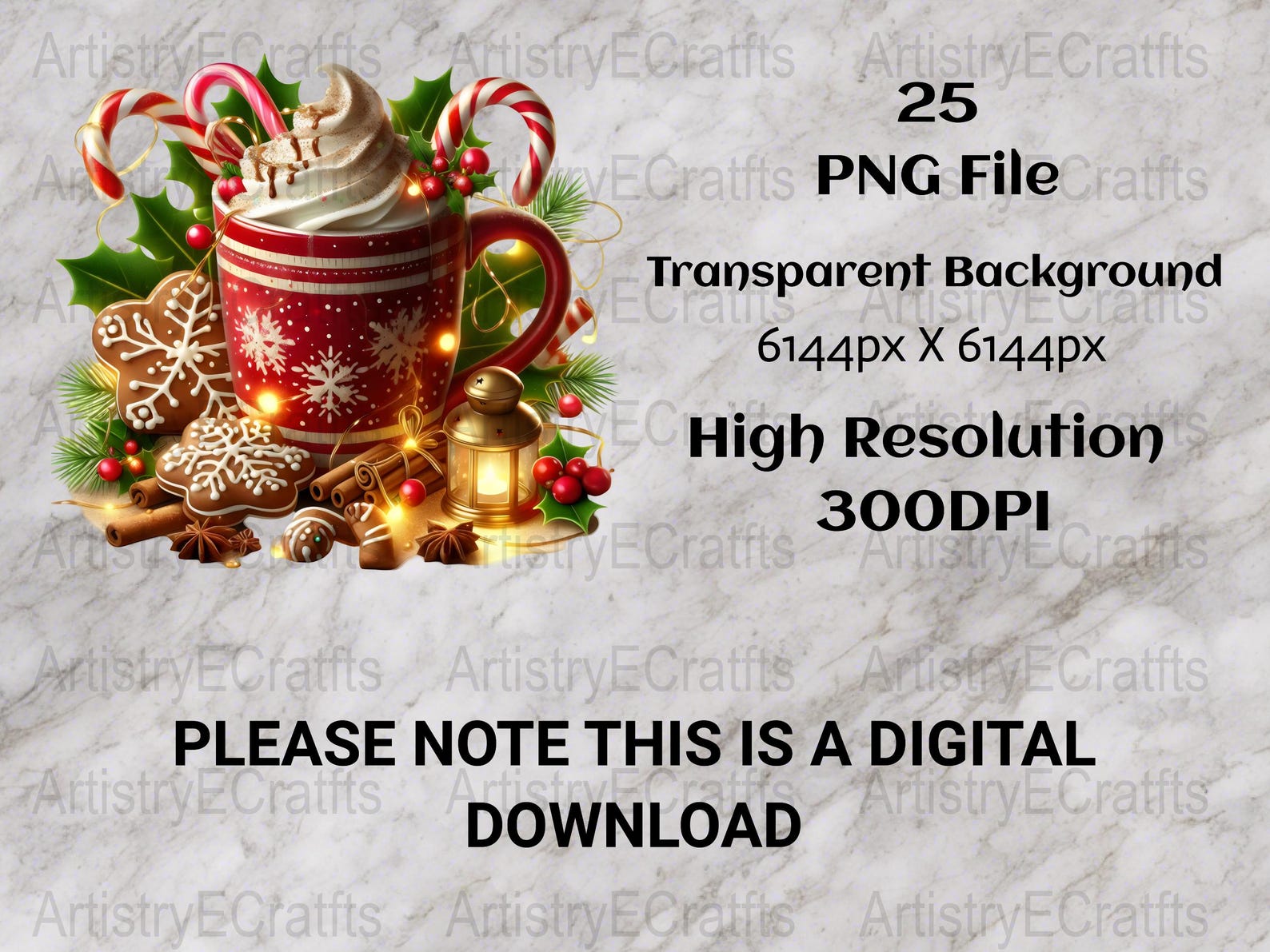 25 Christmas Hot Chocolate Clipart Bundle, Holiday Drinks Printable Art ...