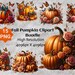 15 Fall Pumpkin Clipart Bundle, Autumn Harvest Digital Download ...