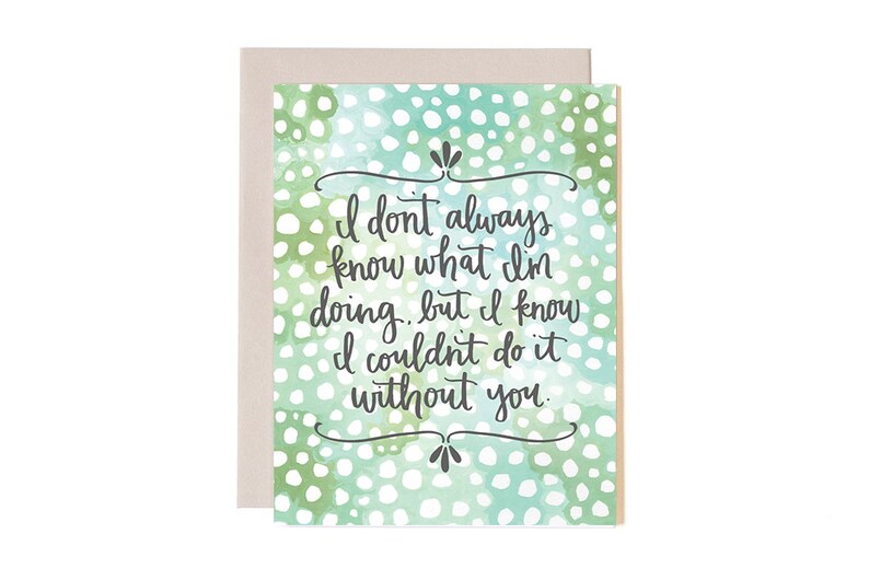 Couldn't Do It Without You Illustrated Card // 1canoe2 | Etsy