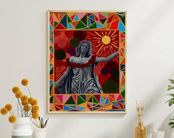 Maria in the Glass, Minimalist Wall Art, Artistic Wall Decor, Modern ...