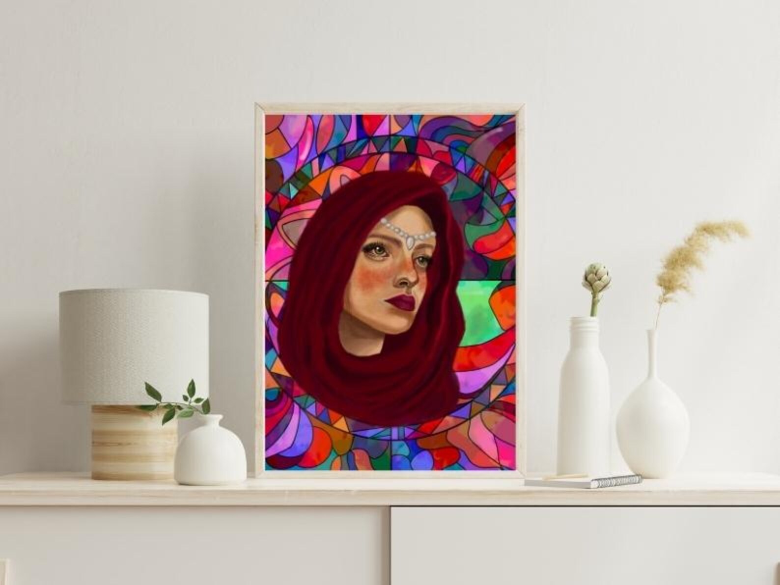 Maria in the Glass, Minimalist Wall Art, Artistic Wall Decor, Modern ...