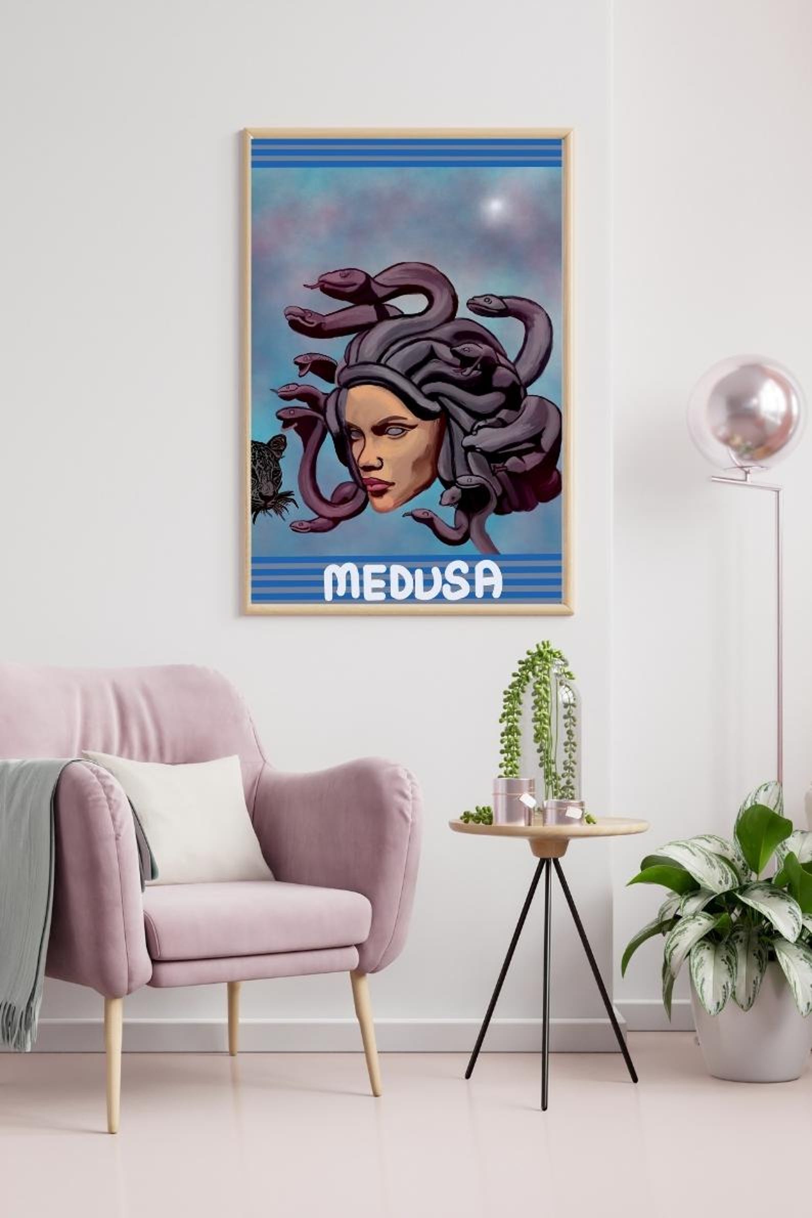 Medusa, Minimalist Wall Art, Artistic Wall Decor, Modern Wall Art ...