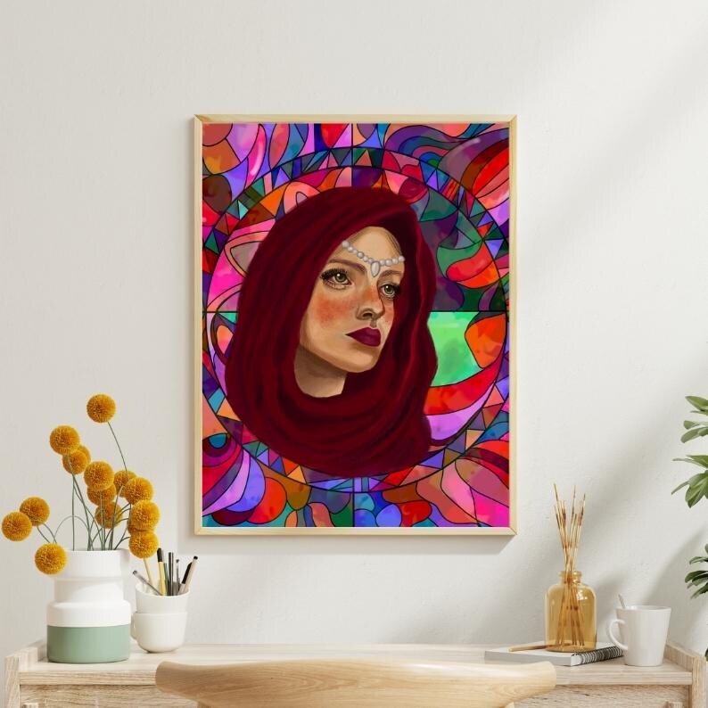 Maria in the Glass, Minimalist Wall Art, Artistic Wall Decor, Modern ...