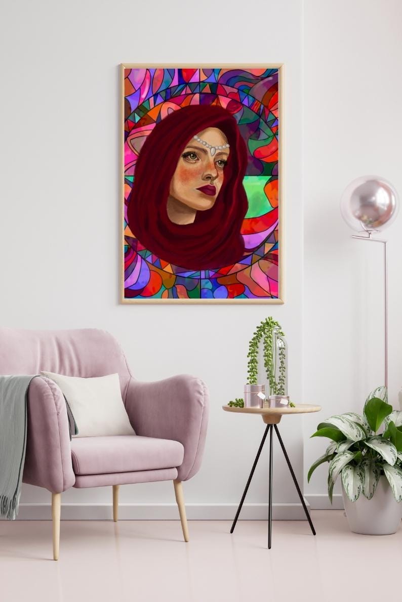 Maria in the Glass, Minimalist Wall Art, Artistic Wall Decor, Modern ...