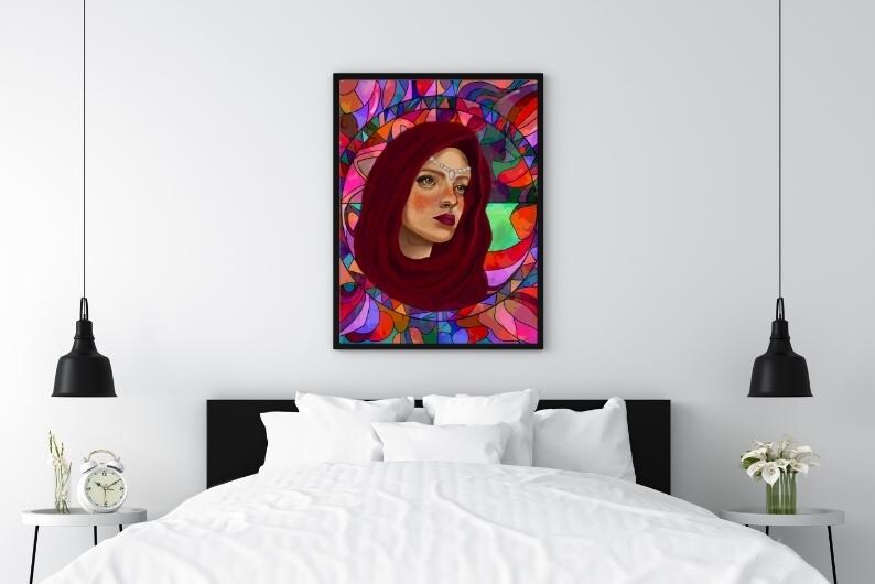 Maria in the Glass, Minimalist Wall Art, Artistic Wall Decor, Modern ...