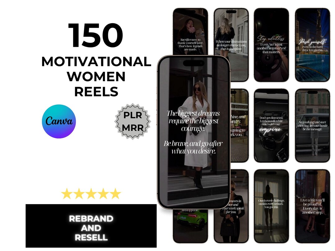 150 Motivational Women Reels: Empowerment Content, PLR (digital ...