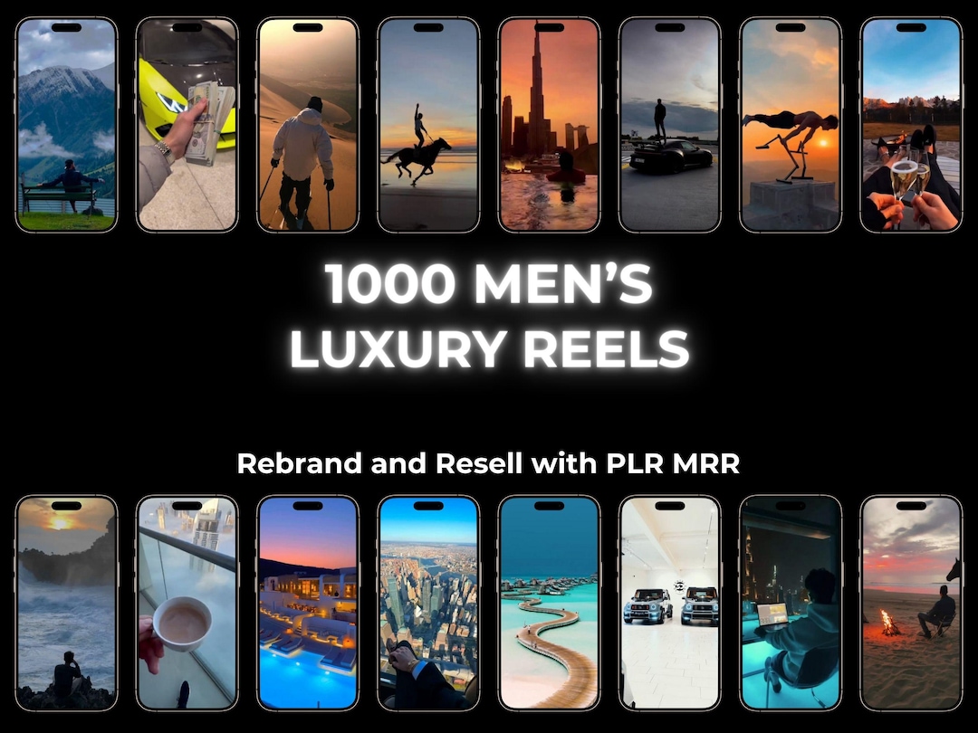 1000 Men's Luxury Reels Video Vault PLR | Social Media Content | PLR Bundle | Instagram Tiktok ...