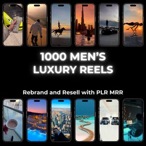 1000 Men's Luxury Reels Video Bundle PLR MRR Faceless Reels Digital Marketing Digital Products ...