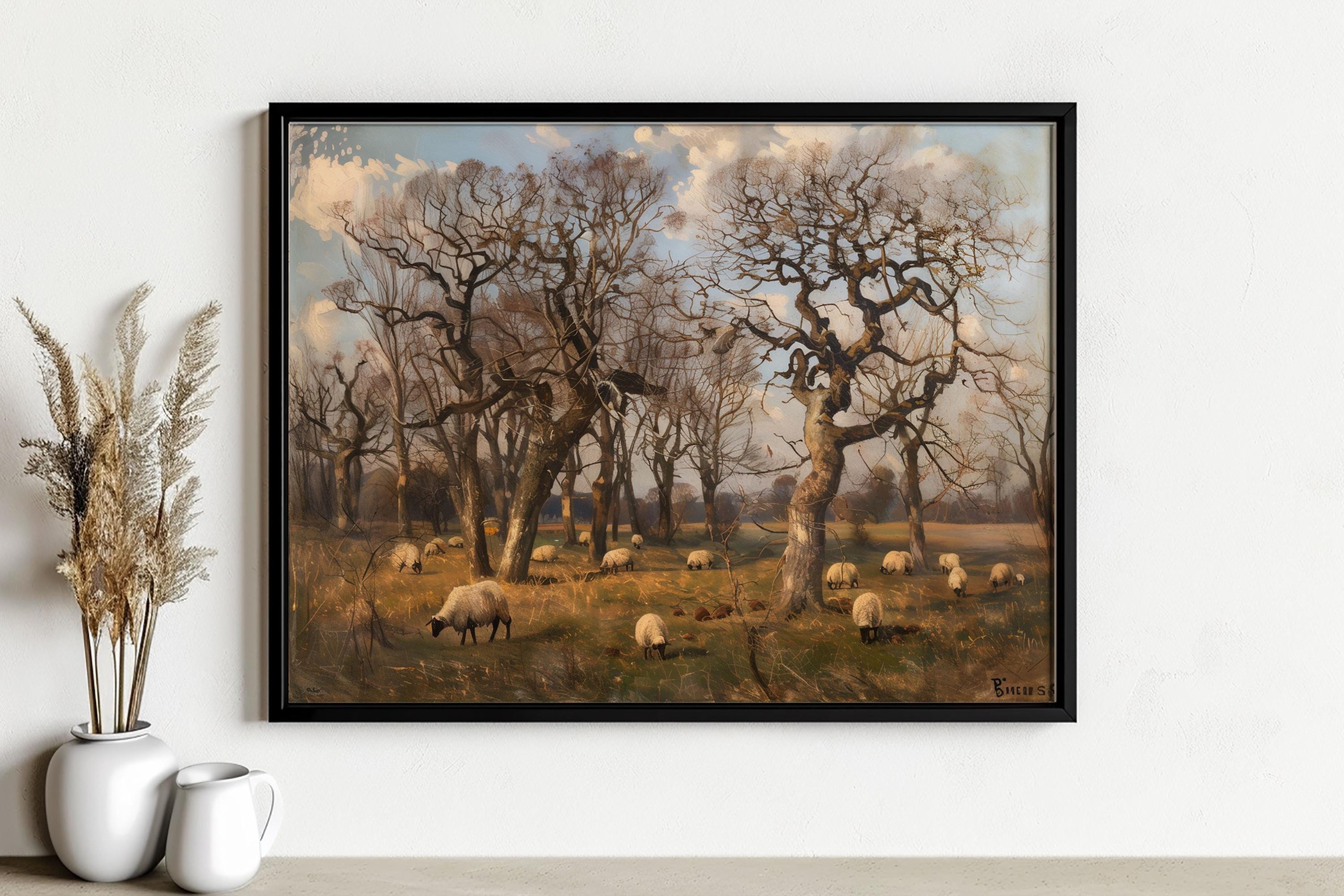 Sheep Printable Art, Sheep Wall Decor, Sheep Garden Art, Sheep Farm ...