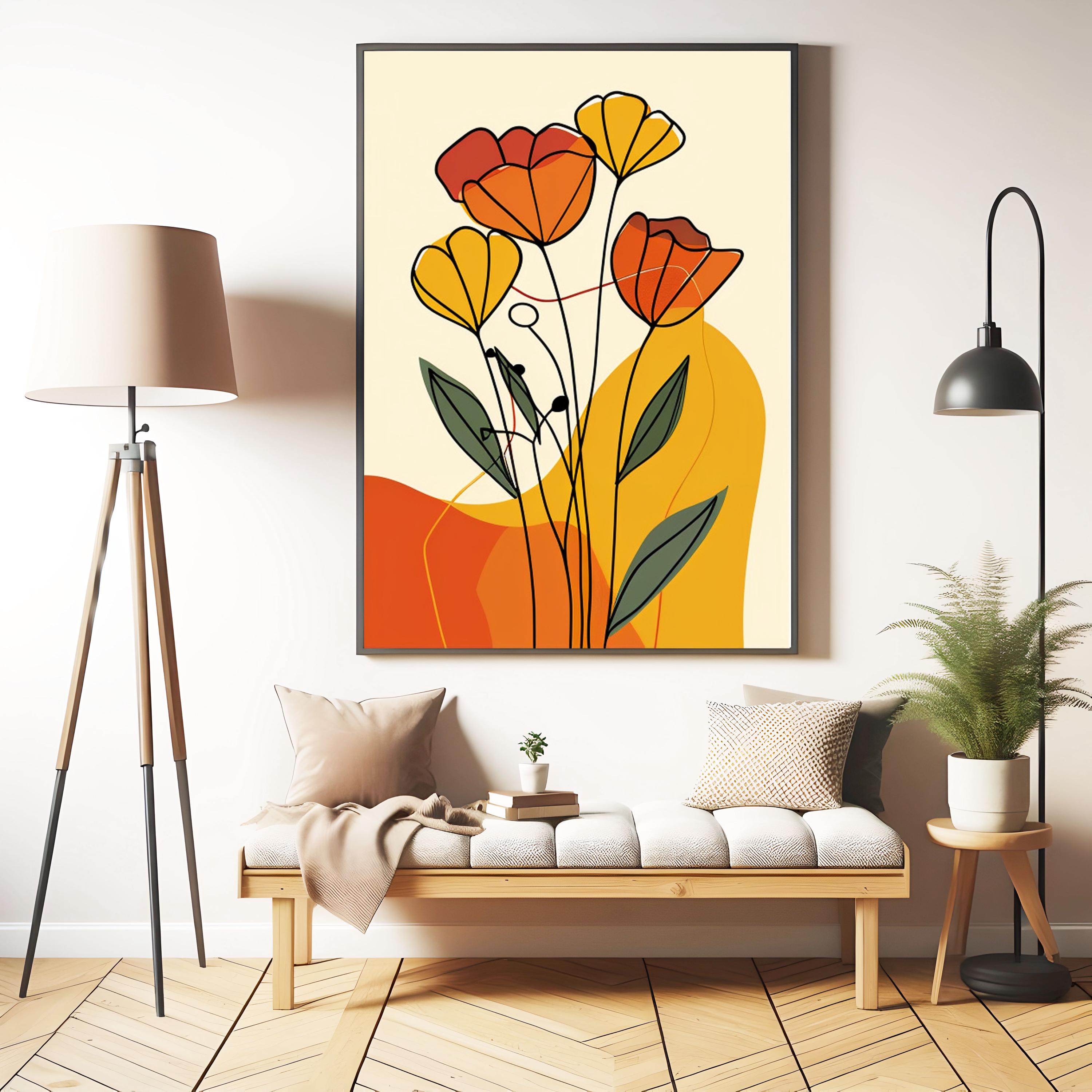 Marigold Bloom Poster, Marigold Bouquet Painting, Marigold Home Decor ...
