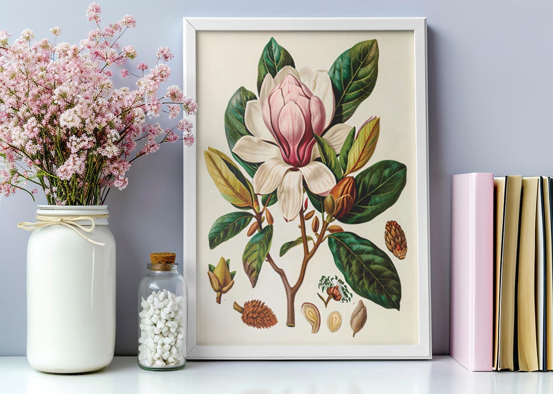 Magnolia Digital Art, Magnolia Office Poster, Magnolia Wall Decor ...