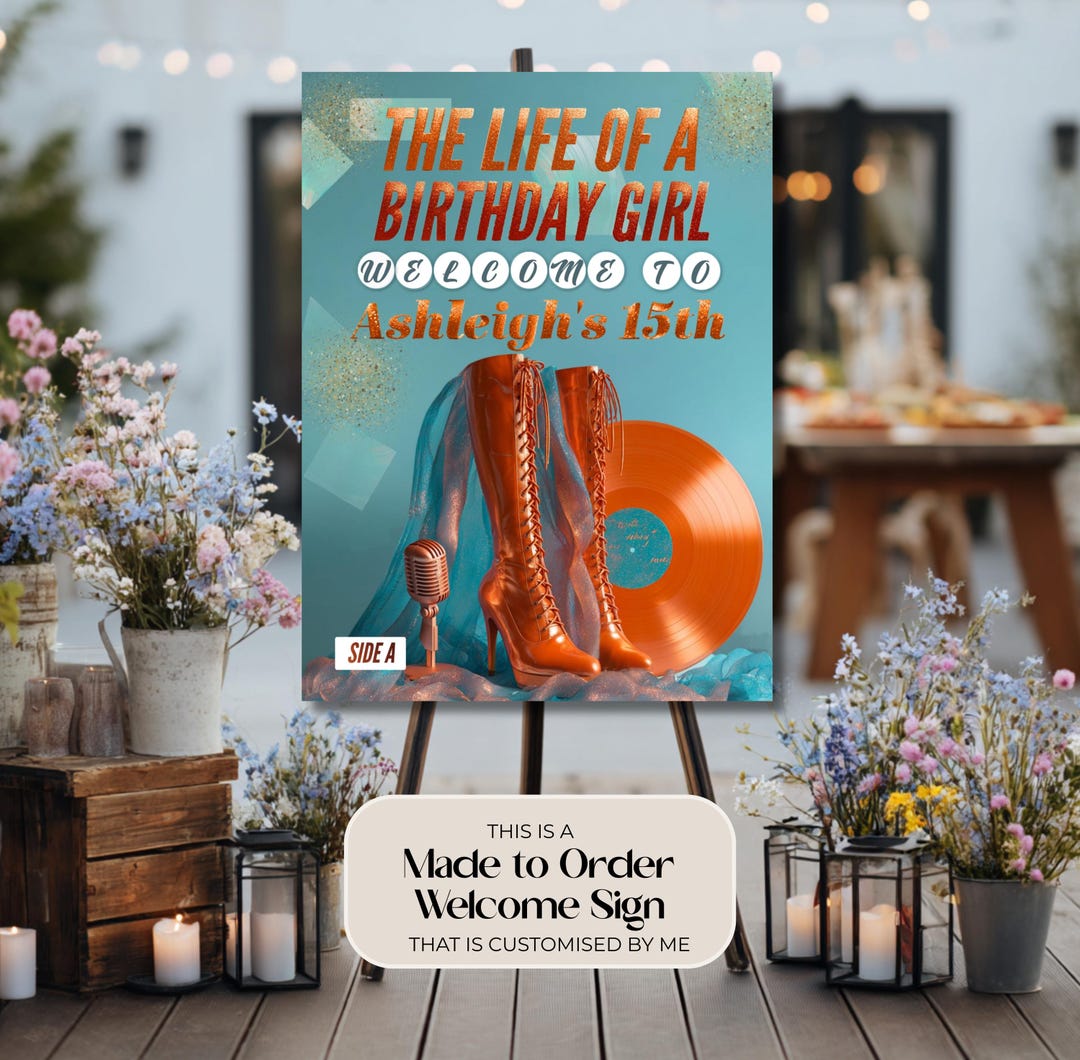 Custom Showgirl Birthday Welcome Sign | Personalized Party Decor ...