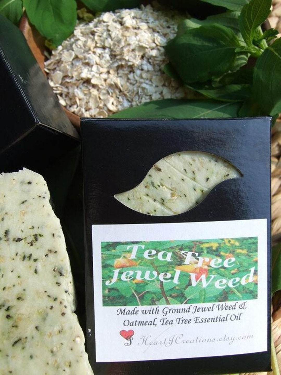 JEWEL WEED Tea Tree Essential Oil Soap With Ground OATMEAL Helps Aid in ...
