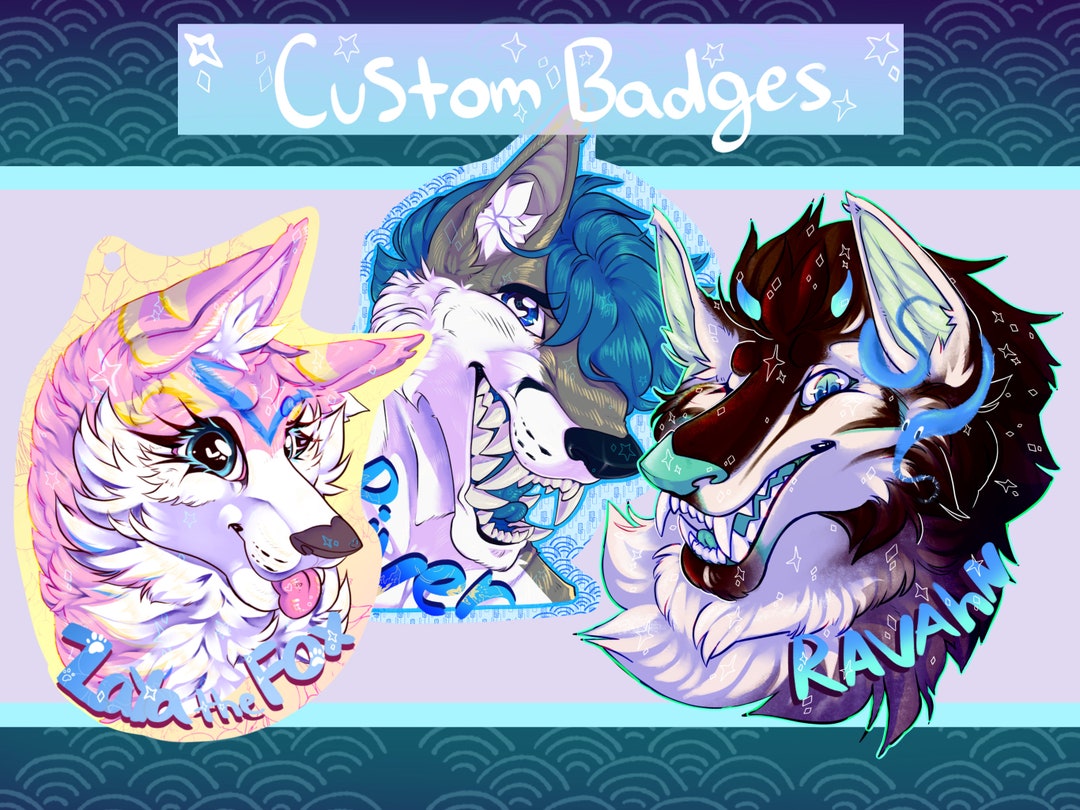 CUSTOM Furry Badge - Double Sided/nfc Badge / Nfc Chip/ Holographic ...
