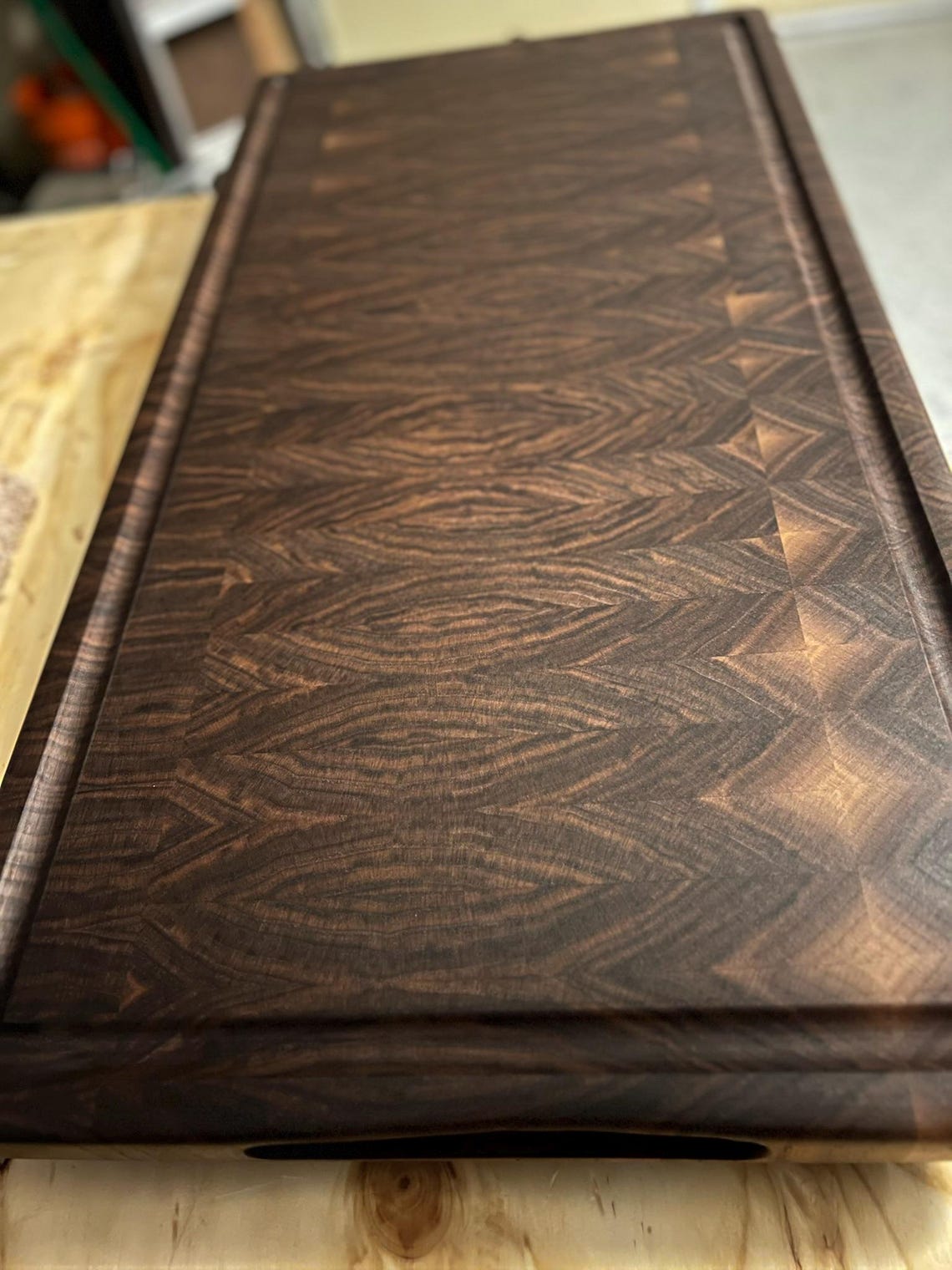 Custom, Solid Walnut, End-grain, Book-matched, Butcher Clock Cutting ...