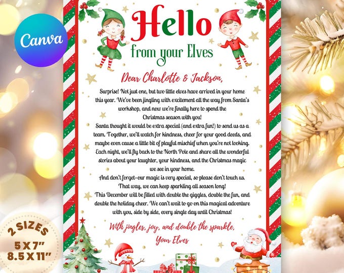Handwritten Elf I'm Back Letter, Personalized Elf Welcome Note ...