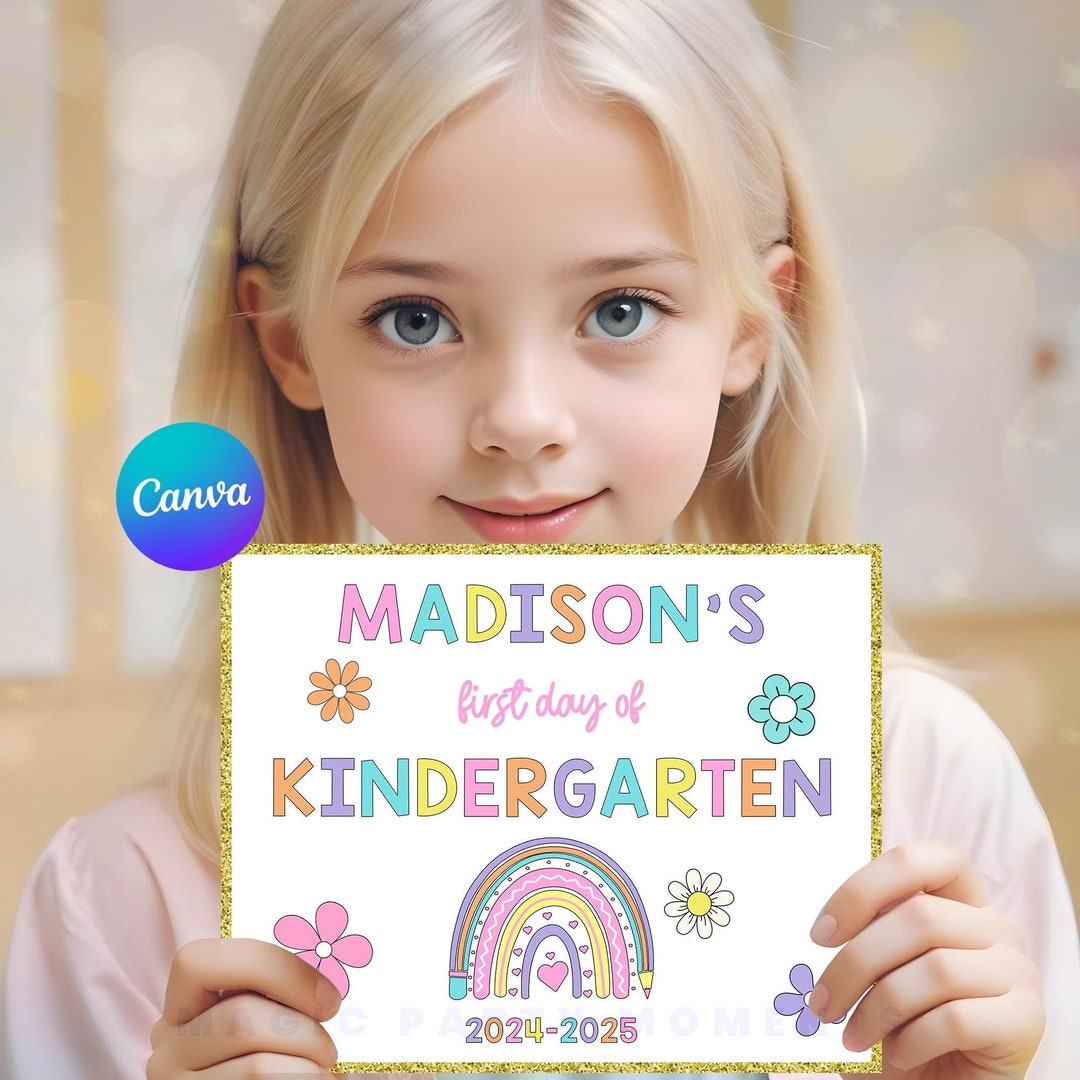 Editable First Day of Kindergarten | Printable First Day of ...