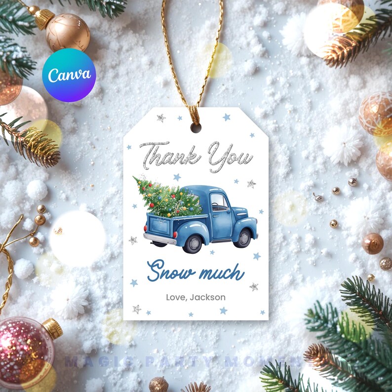 Editable Christmas Gift Tag Printable Present Label Holiday Party Favor ...