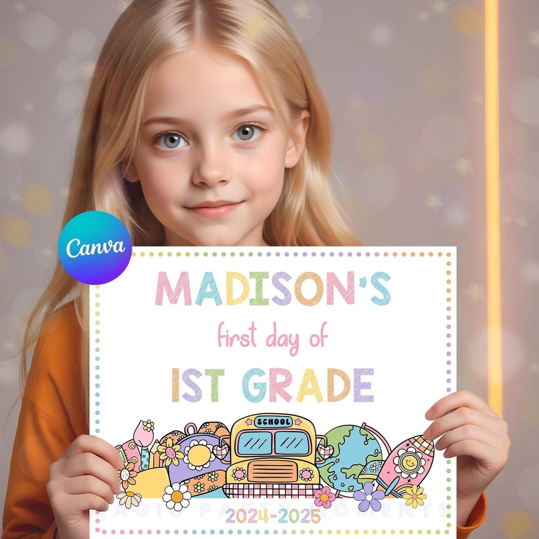 Editable First Day of 1rt Grade Sign | Printable First Day of 1rt Grade ...