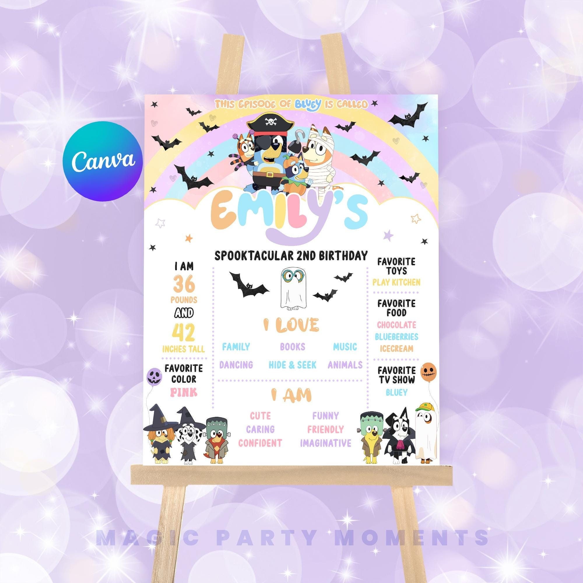 Editable Bluey Milestone Poster, Halloween Milestone Banner, Birthday ...