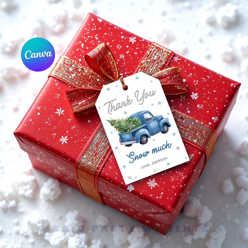 Editable Christmas Gift Tag Printable Present Label Holiday Party Favor ...