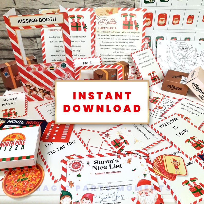 Printable Elf Kit 24 Days Bundle – Christmas Elf Props, Activities ...