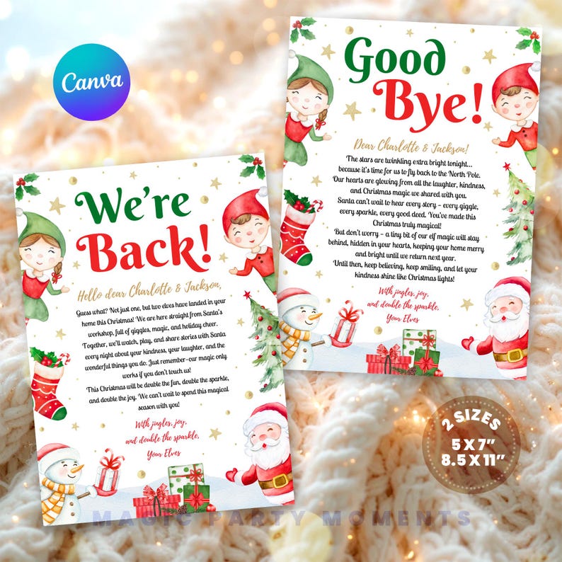 Editable Elf Letter, Elf Arrival Letter, Elf Return Letter, Elf I'm ...