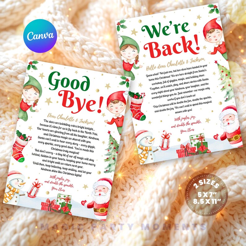 Editable Elf Letter, Elf Arrival Letter, Elf Return Letter, Elf I'm ...