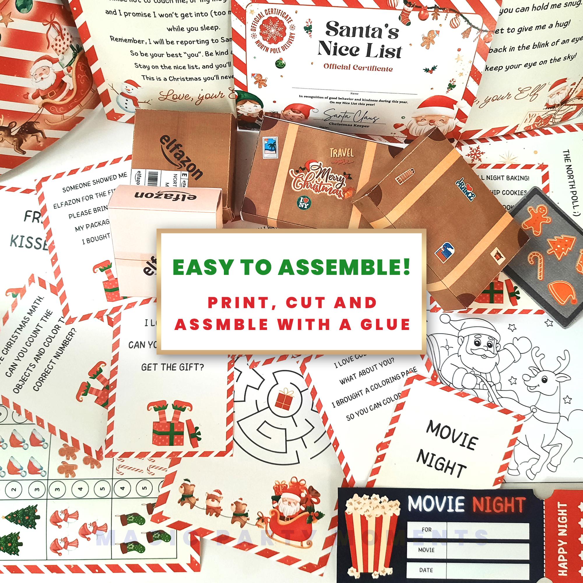 Printable 12 Days Elf Activities Kit: Christmas Elf Props (digital ...