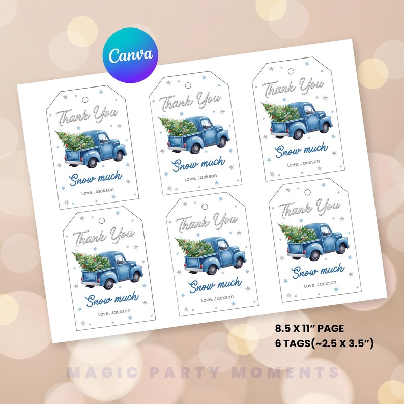 Editable Christmas Gift Tag Printable Present Label Holiday Party Favor ...