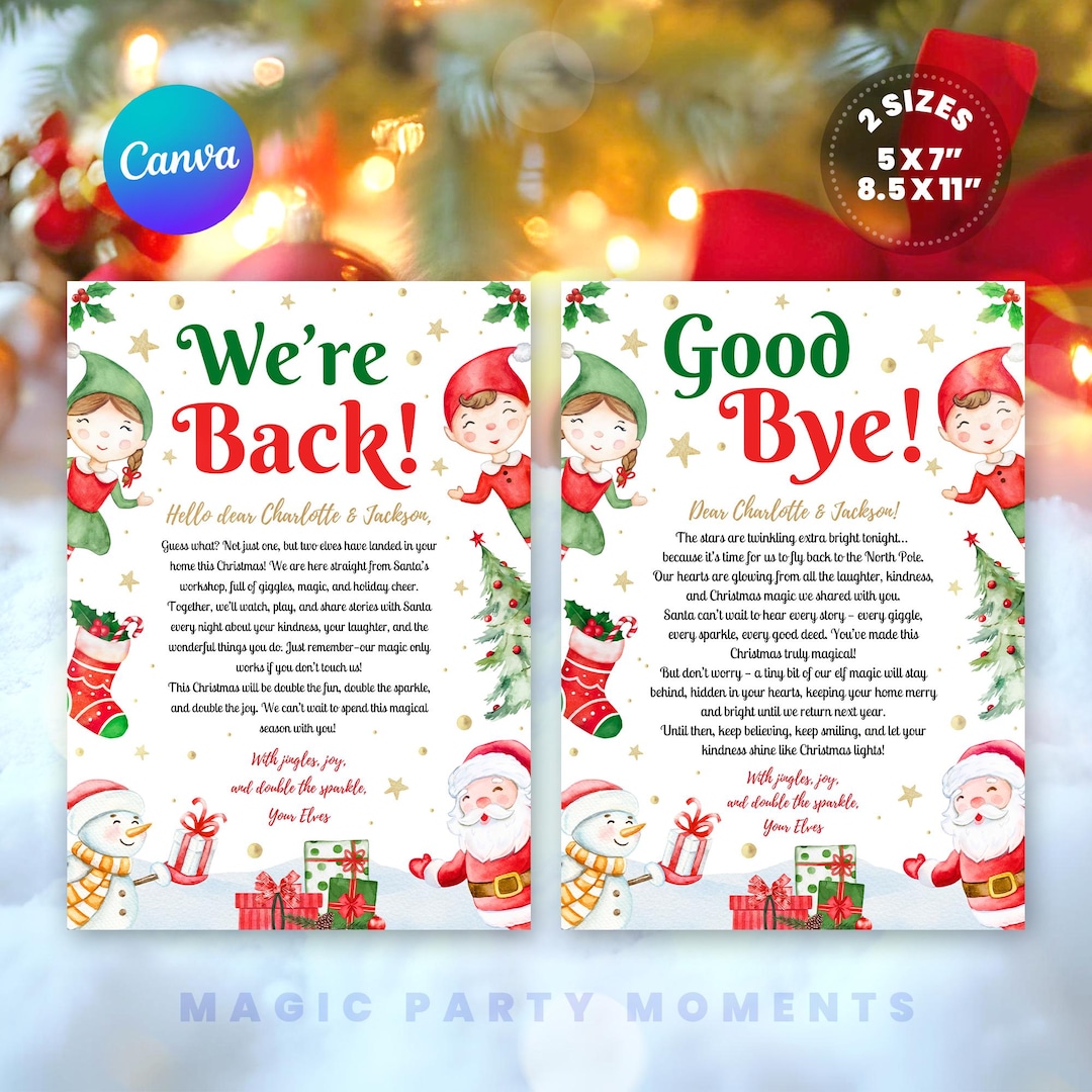 Editable Elf Letter, Elf Arrival Letter, Elf Return Letter, Elf I'm ...