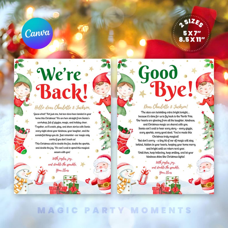 Editable Elf Letter, Elf Arrival Letter, Elf Return Letter, Elf I'm ...