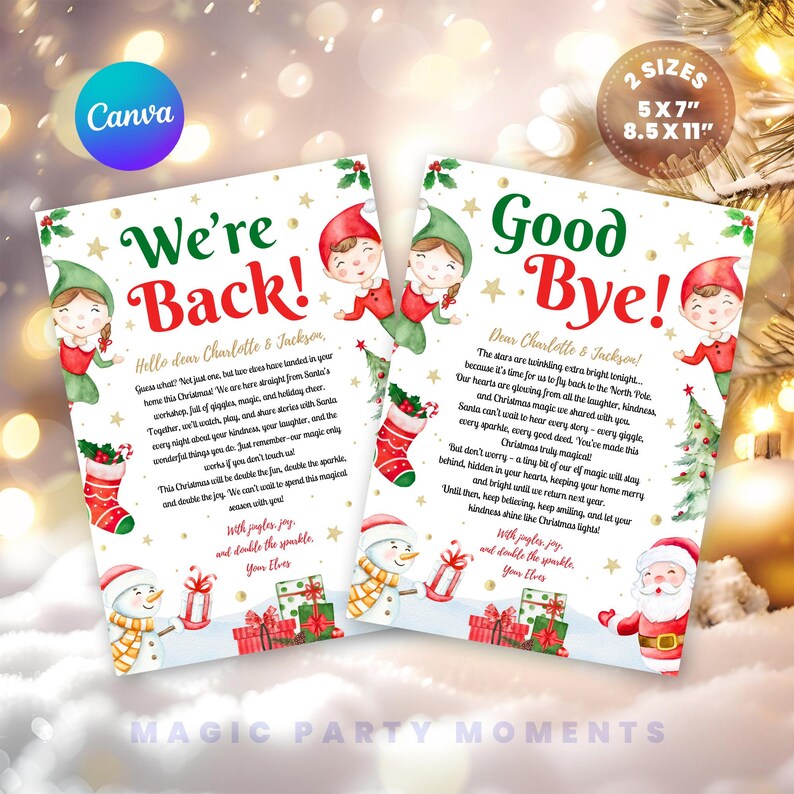 Editable Elf Letter, Elf Arrival Letter, Elf Return Letter, Elf I'm ...