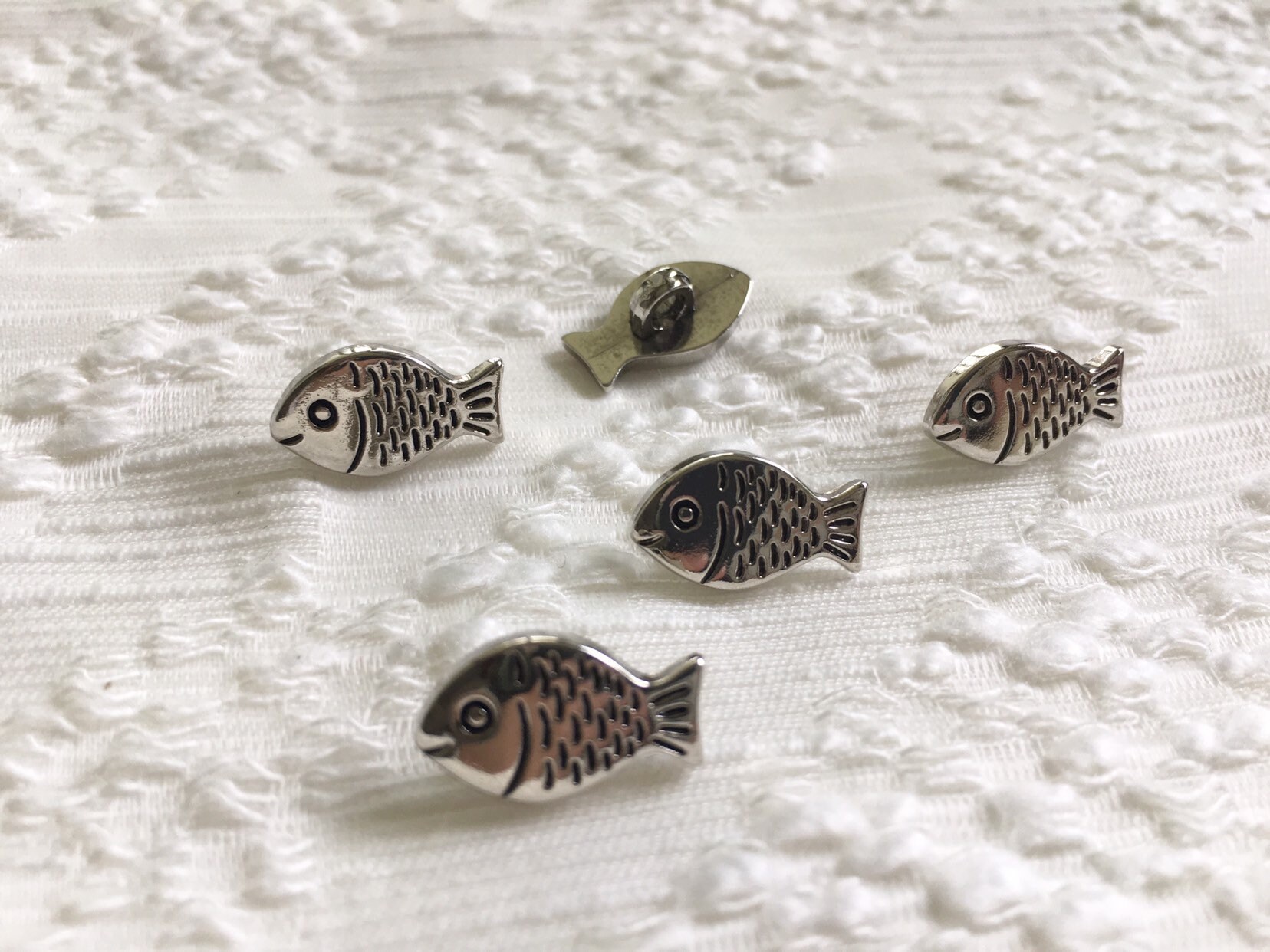 Novelty Silver Rabbit Buttons, Fish Buttons, Bunny Buttons, Sewing ...