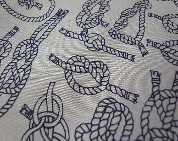 Grey Knots & Ropes Hand Printed Fabric Half Yard RARE - Etsy
