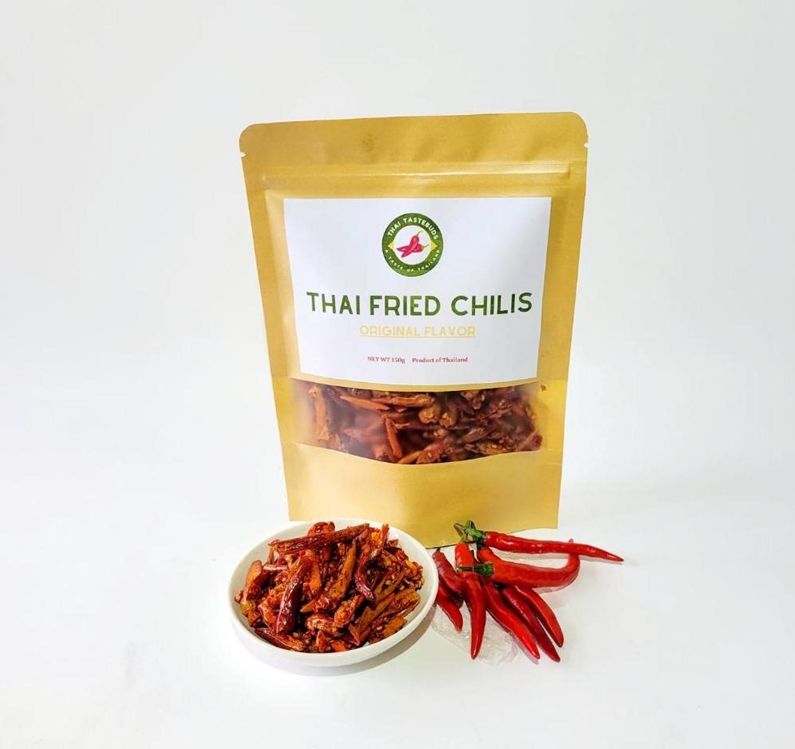 Spicy Sesame Fried Chili Peppers | Thai Snack (150g) | Vegan & Spicy ...
