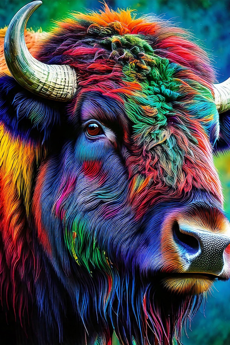 Majestic Bison Wall Art Digital Download - Rustic Western Decor ...