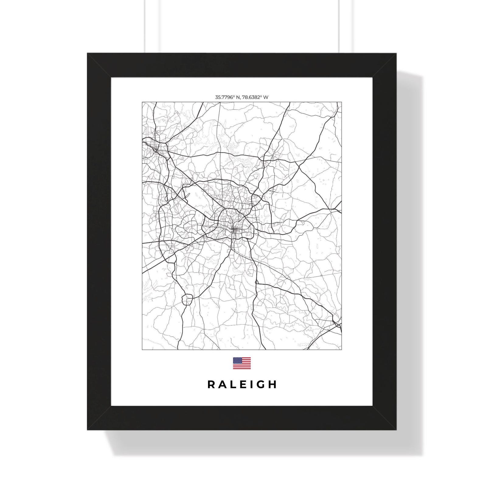 City Map Raleigh Wall Artwork | Digital Download or Print | Unique Home ...