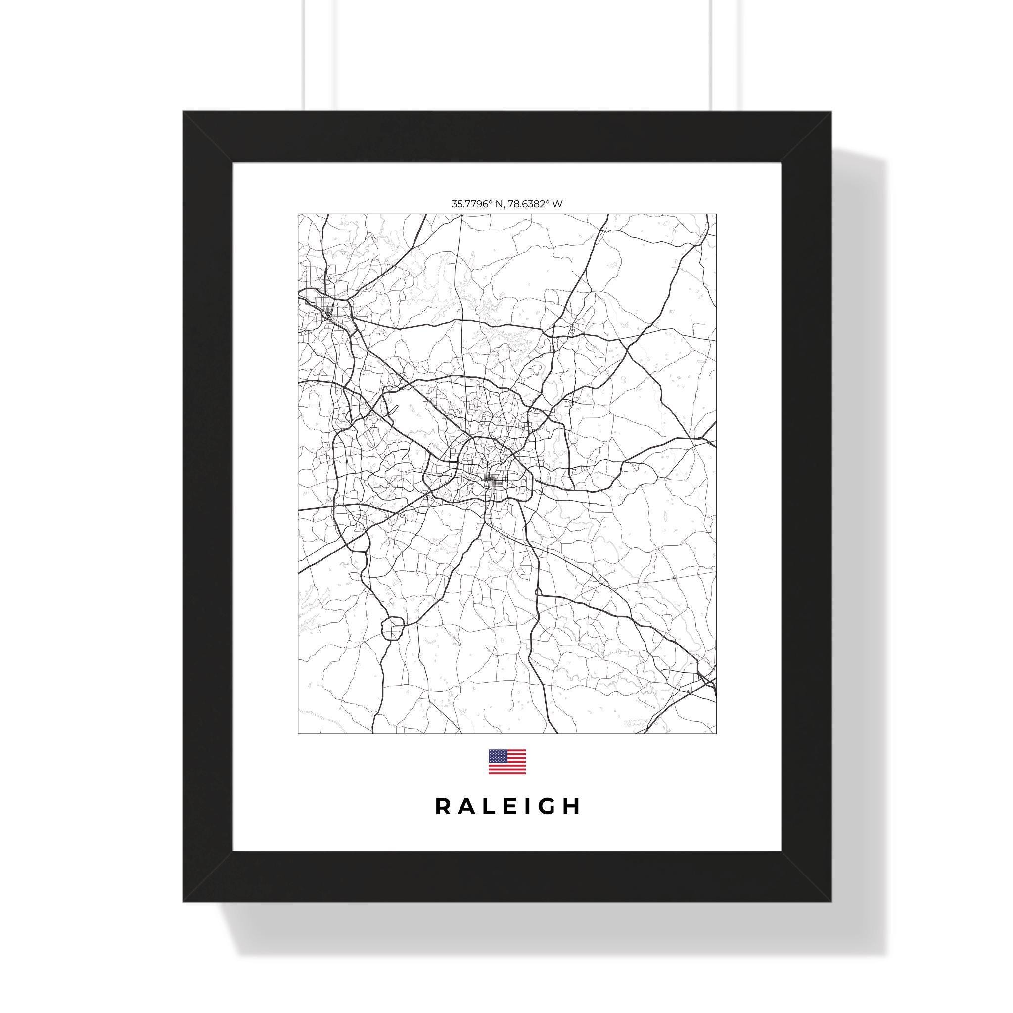 City Map Raleigh Wall Artwork | Digital Download or Print | Unique Home ...